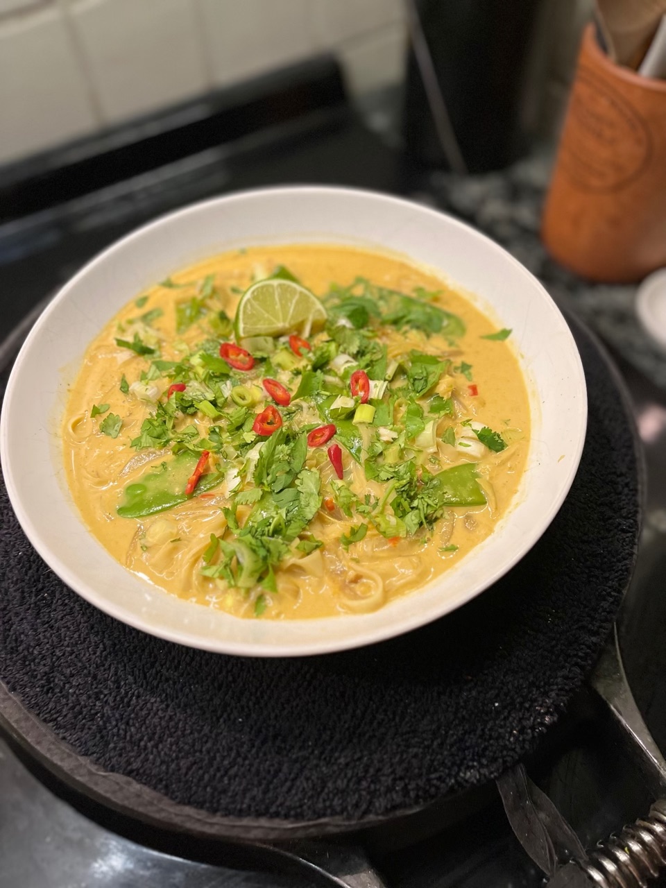 coconut curry noodle soup - Gee Cartwright Cookery | Stockbridge, Hampshire